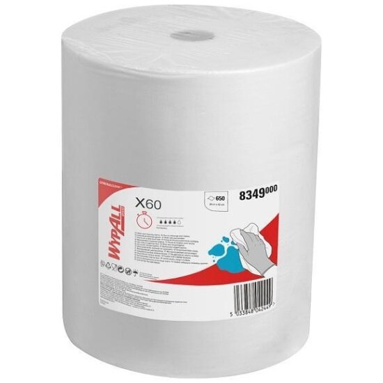 Материал протирочный Kimberly-clark нетканый рулWYPALLx X60 LR W 650s 38х42см бел 8349