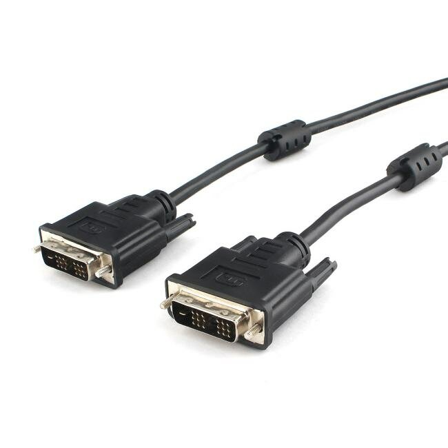 Кабель DVI-D single link Cablexpert CC-DVIL-BK-6, 19M/19M, 1.8м, CCS, черный, экран, феррит. кольца, пакет