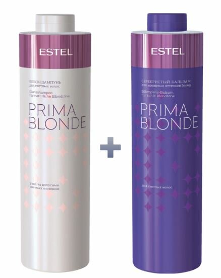 Набор ESTEL PRIMA BLONDE, шампунь для светлых волос + бальзам, 1000мл
