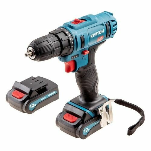 Дрель-шуруповерт кратон CD-12-Li-1,5, 1.5Ач, с двумя аккумуляторами [3 11 01 054]