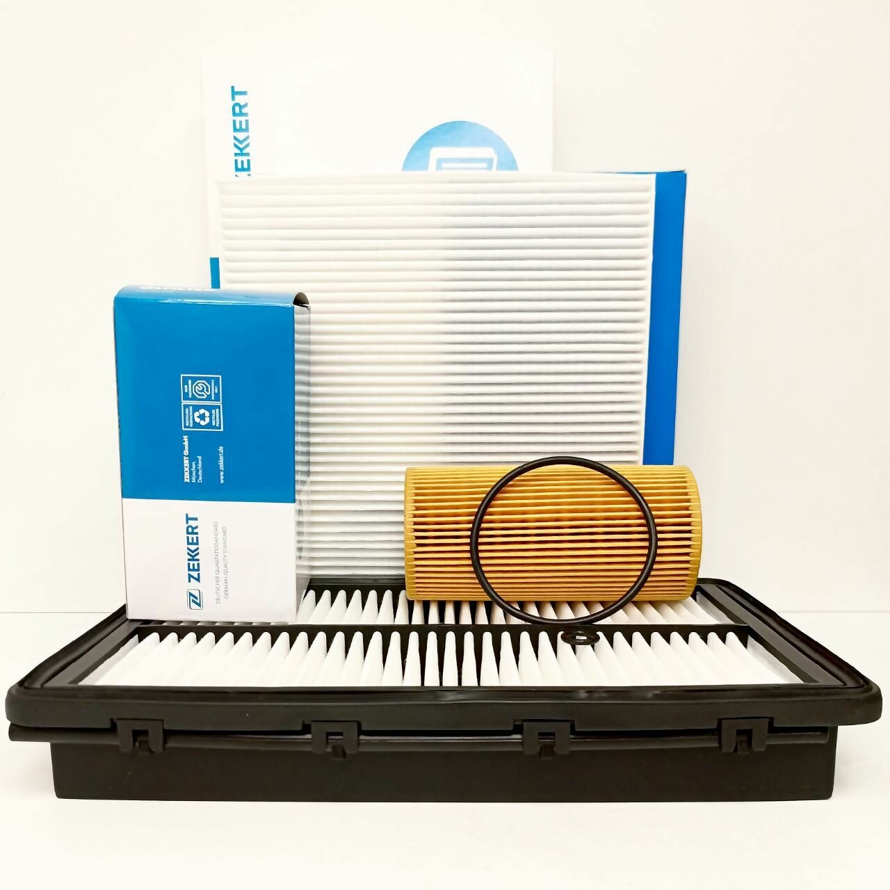 Фильтр воздушный + салонный + масляный комплект для Киа Соренто 3 Карнивал Хендай Санта Фе 4 дизель (Kia Sorento Carnival Hyundai Santa Fe) ZEKKERT