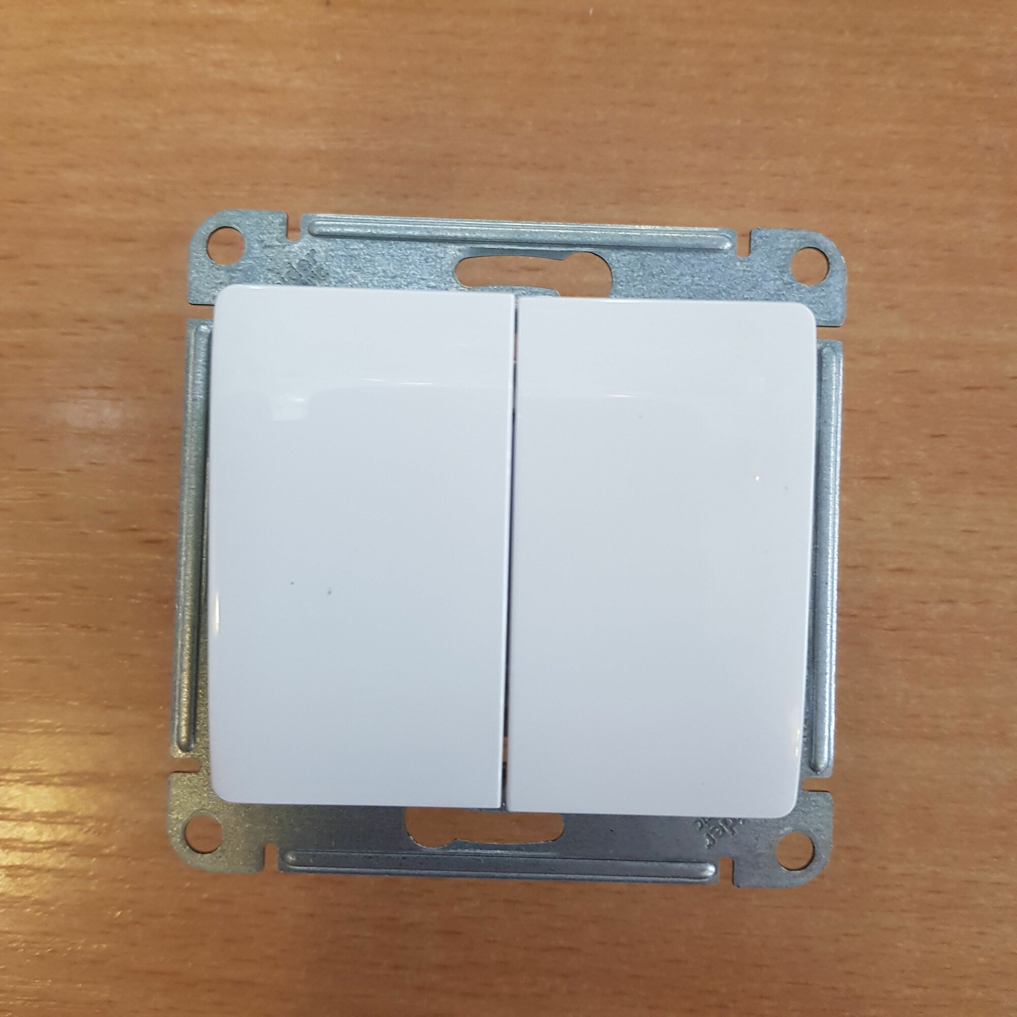 Переключатель 000165 двухклавишный "Schneider Electric" Glossa, механизм, цвет белый, 000165