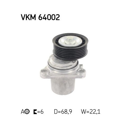 Ролик натяжителя поликлинового ремня для автомобиля Mazda, SKF VKM 64002 (1 шт.)