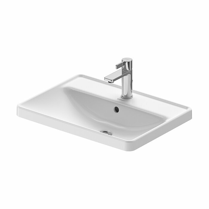 Раковина Duravit D-Neo 0357600027 60х40см, встраиваемая сверху, с переливом, 1 отв, цвет белый