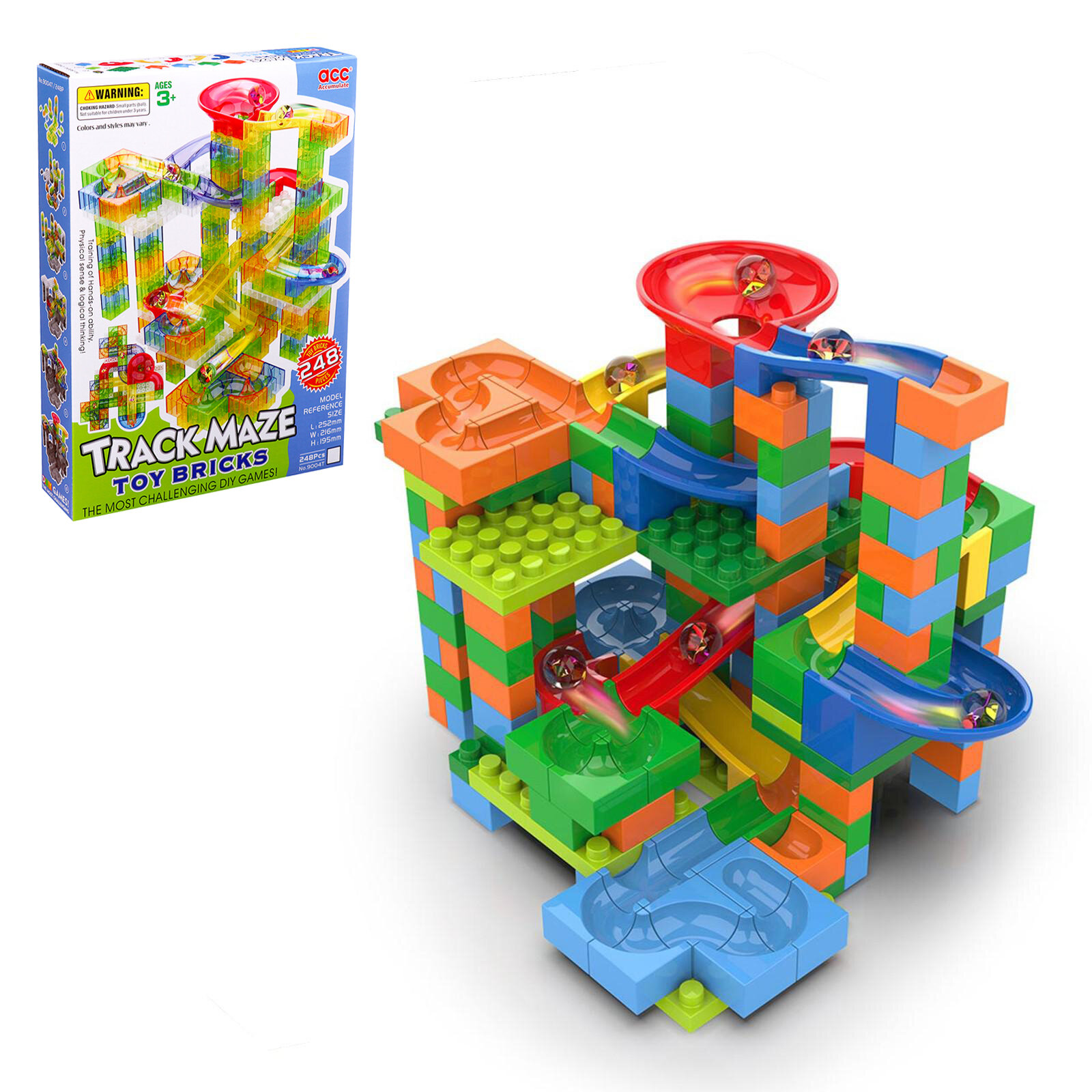 Конструктор блочный марблс "Турбошарики", 248 деталей, пластик