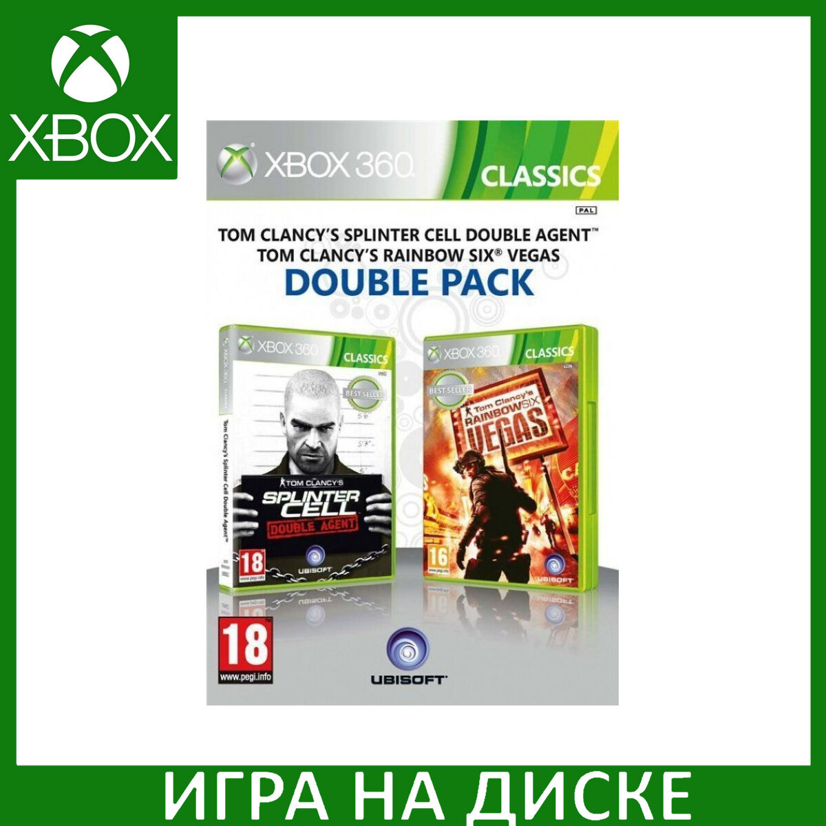Игра Tom Clancy's Splinter Cell: Double Agent (Двойной агент) + Tom Clancy's Rainbow Six Vegas Double Pack Xbox 360, Xbox One Англий...