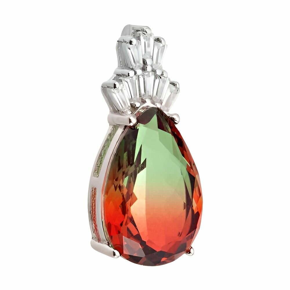 Подвеска, серебро, 925 проба, родирование, фианит