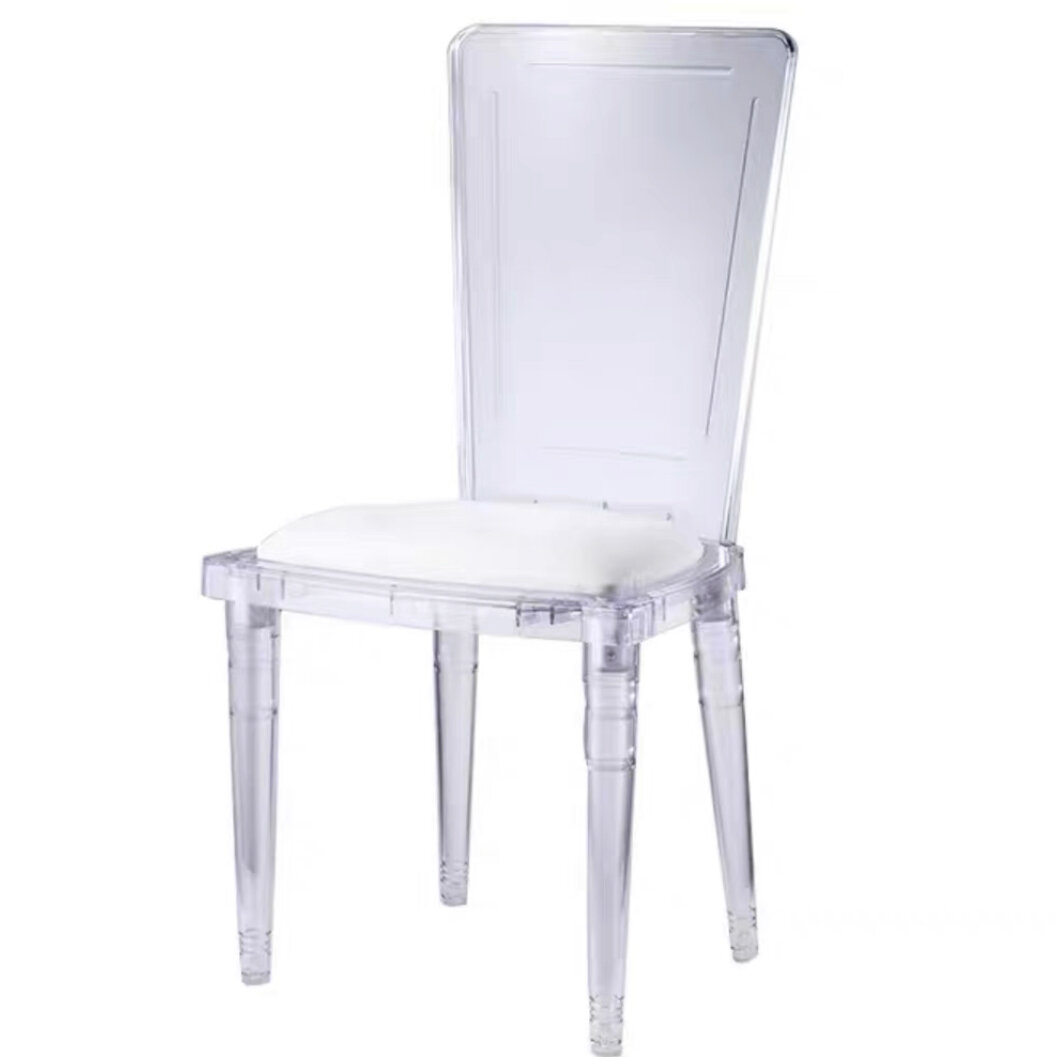 Обеденный стул Chiari (Прозрачное основание / белая экокожа)