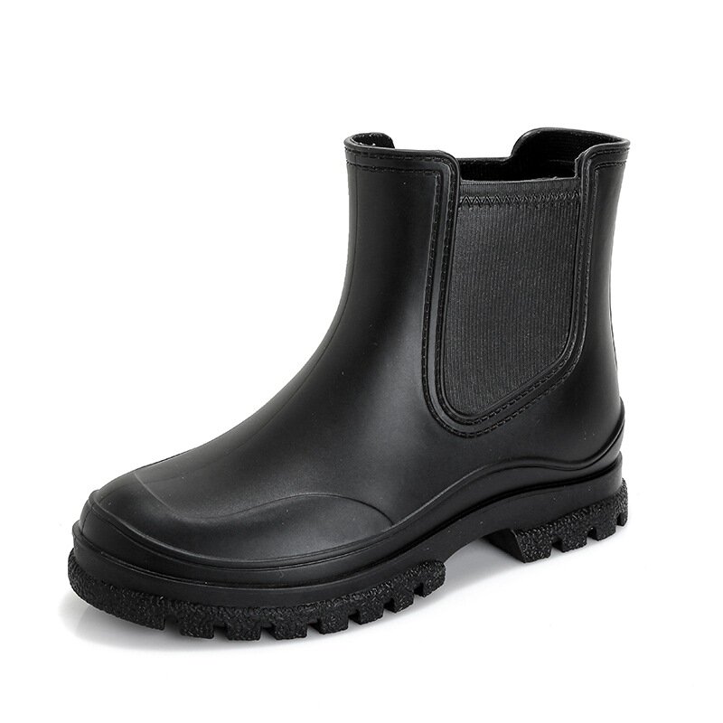 Модные резиновые сапоги Chelsea, женские универсальные резиновые сапоги, ботинки Martin, нескользящие водные сапоги, резиновые сапоги для взрослых, полусапожкиРазмер обуви. EU:40