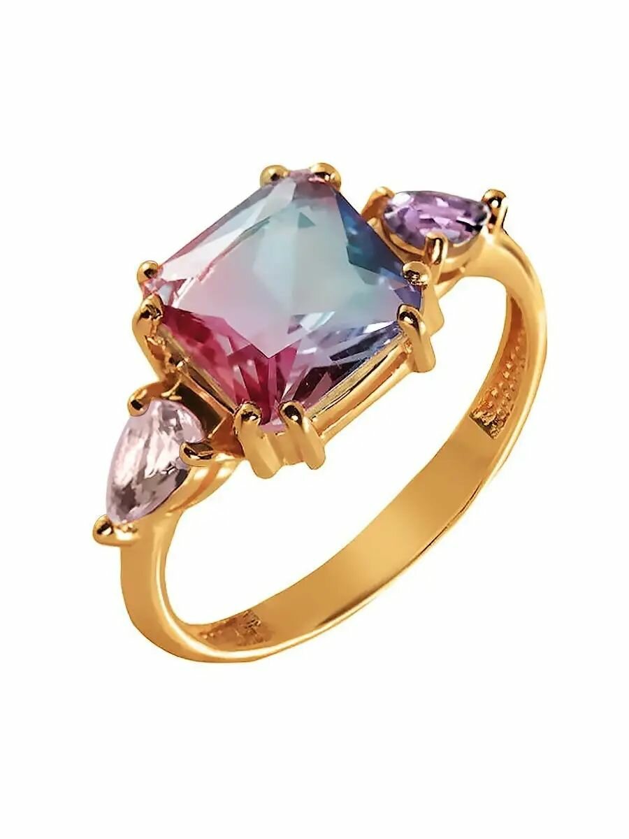 Кольцо тонкое ZLATBERRY, серебро, 925 проба, родирование, фианит