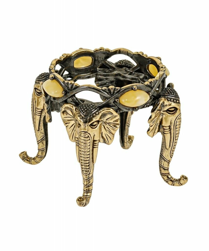 Подсвечник Слоны Индия 3781-Б, белый