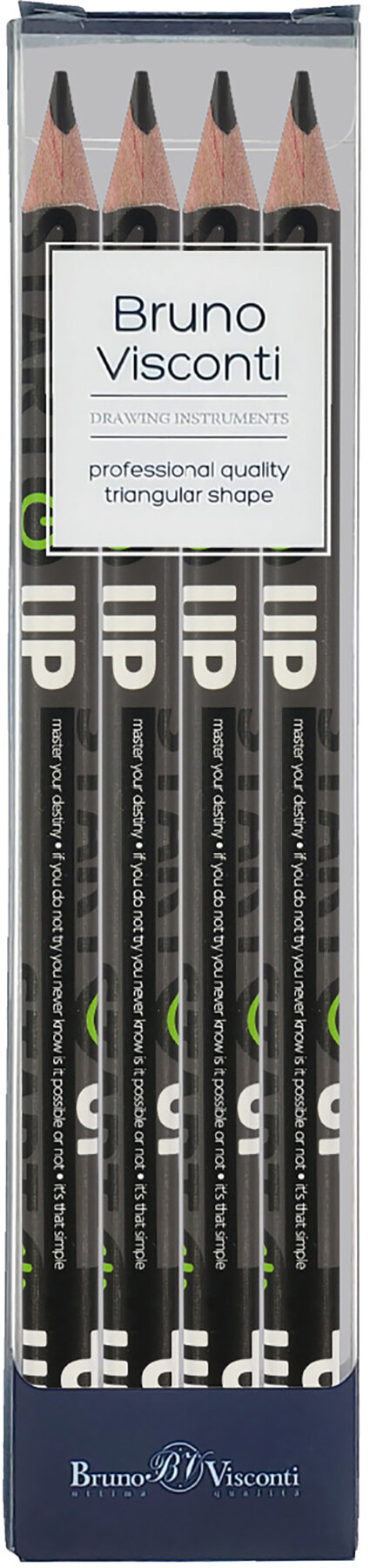 Набор чернографитовых карандашей HappyGraphix Jumbo. Start Up, 4B, 4 штуки