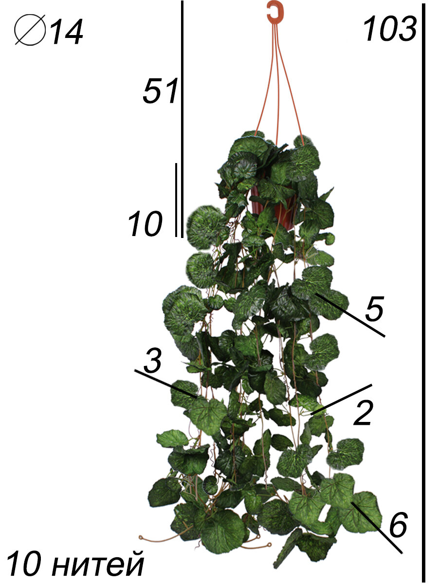 Искусственные Лианы в подвесном кашпо от бренда Holodilova