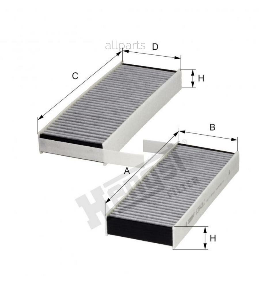 HENGST FILTER E3942LC-2 Фильтр салона [угольный] к-кт