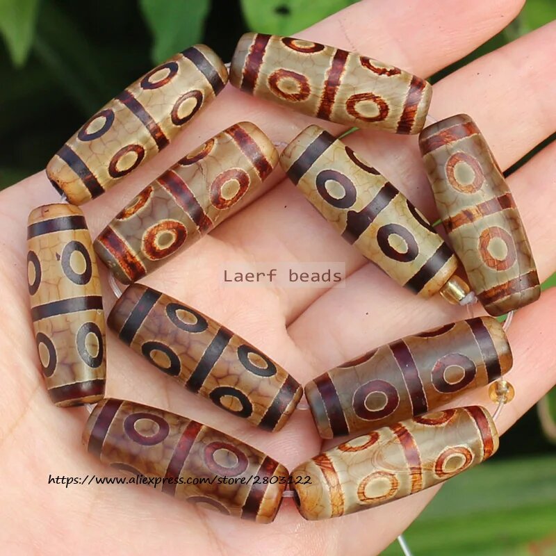 Натуральные агатовые бусины Дзи лаerf beads 8 eyes