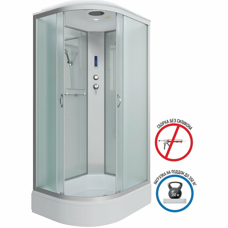 Душевая кабина NG-33084-14R (1000х800х2150) средний поддон (26см) стекло матовое 4 места 330844R