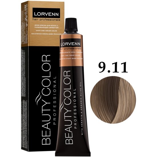 Краска для волос Lorvenn Beauty Color Professional, тон 9.11