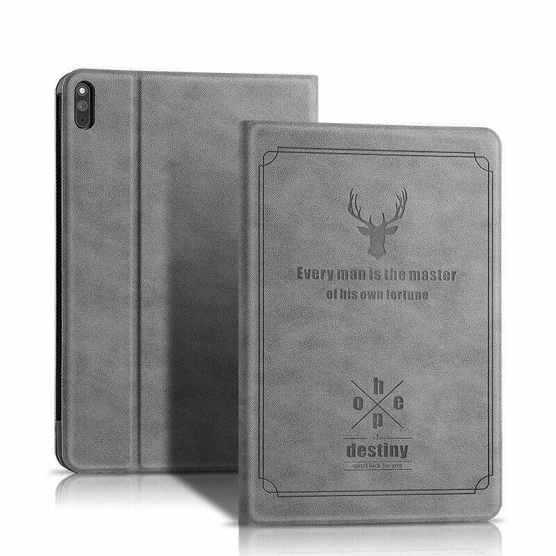 Чехол MyPads для Huawei MatePad 11 (DBY-W09) 2021 из импортной кожи тематика книга в Винтажном стиле Ретро серый