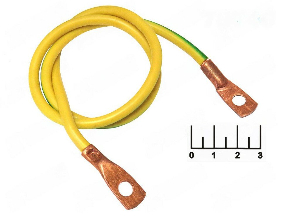 Провод массы с клеммами кольцевыми 6мм 1*6мм 50см медь