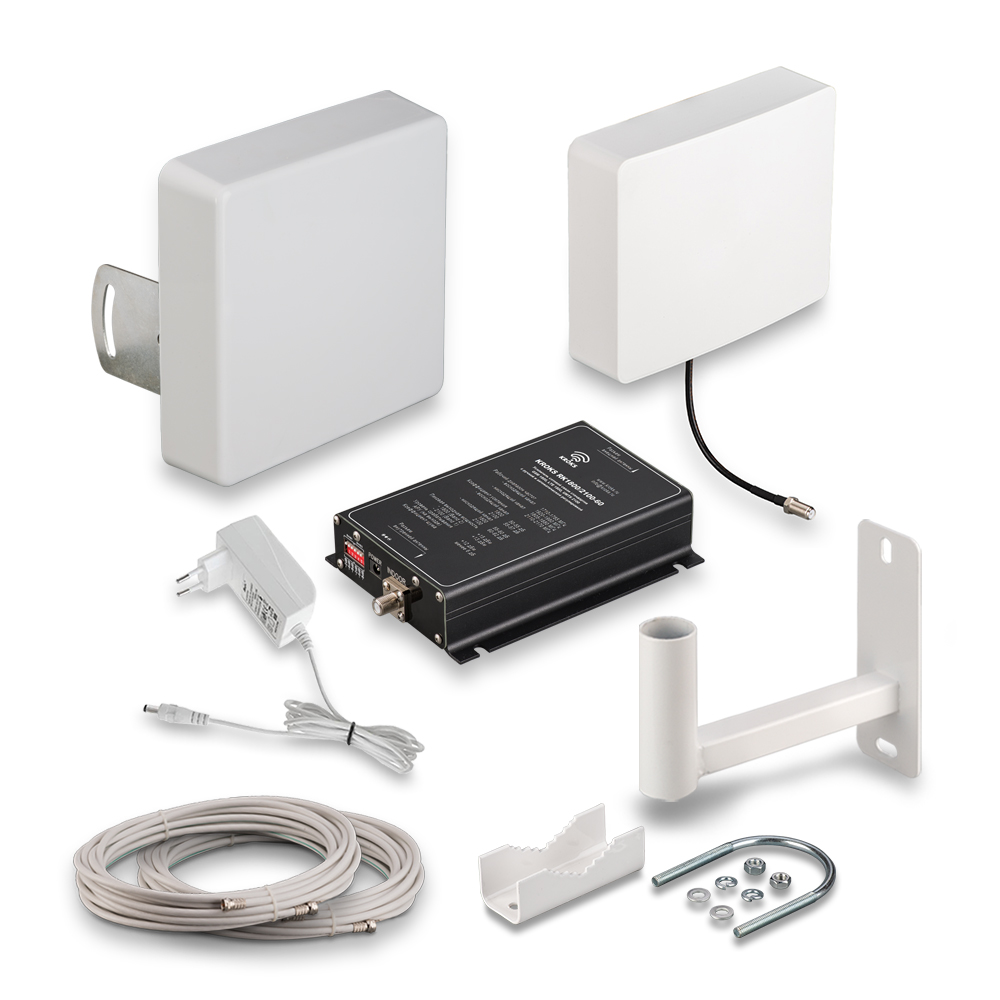 Комплект KROKS усиления сотовой связи и Интернета - LTE1800/GSM1800/3G KRD-1800/2100 -70 дб