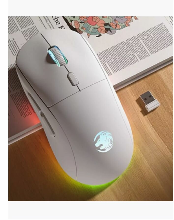 Беспроводная мышь EWEADN G301, Bluetooth и радиоканал, с подсветкой RGB, белый