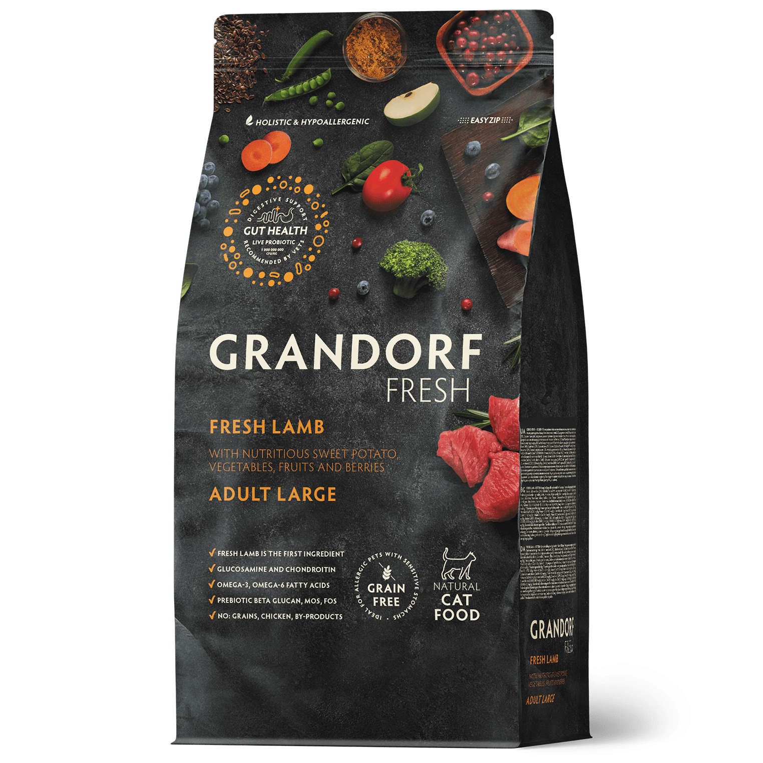 Grandorf Fresh Cat Large Lamb корм для крупных кошек ягненок с бататом 2кг