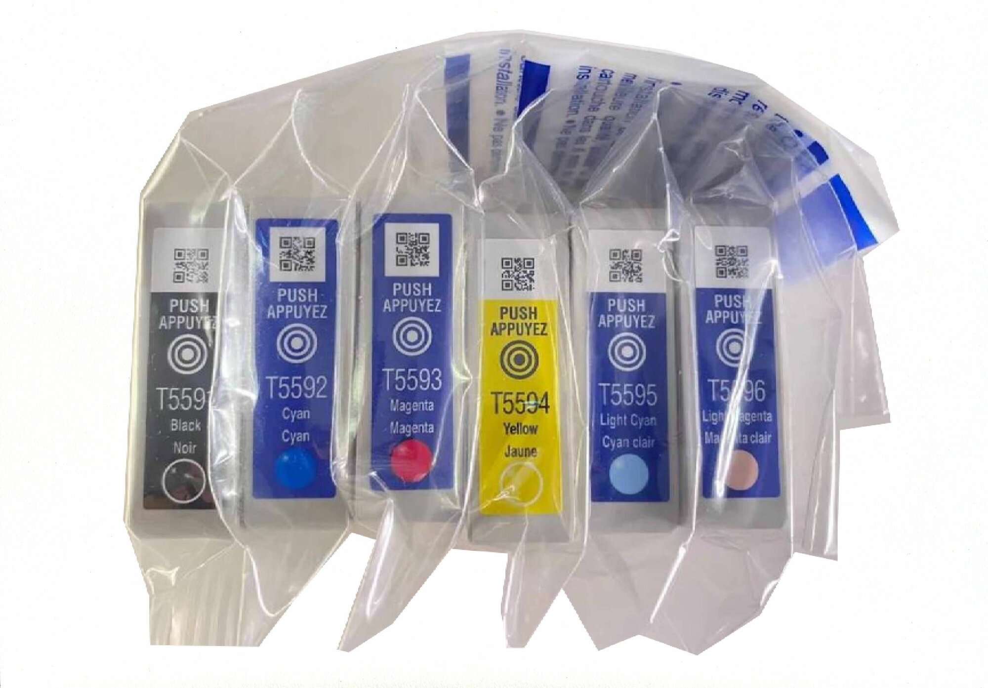 Комплект картриджей T55974010 (T5597) для Epson Stylus Photo RX700 6 штук по 13 мл (оригинальные без коробок в вакуумной упаковке)