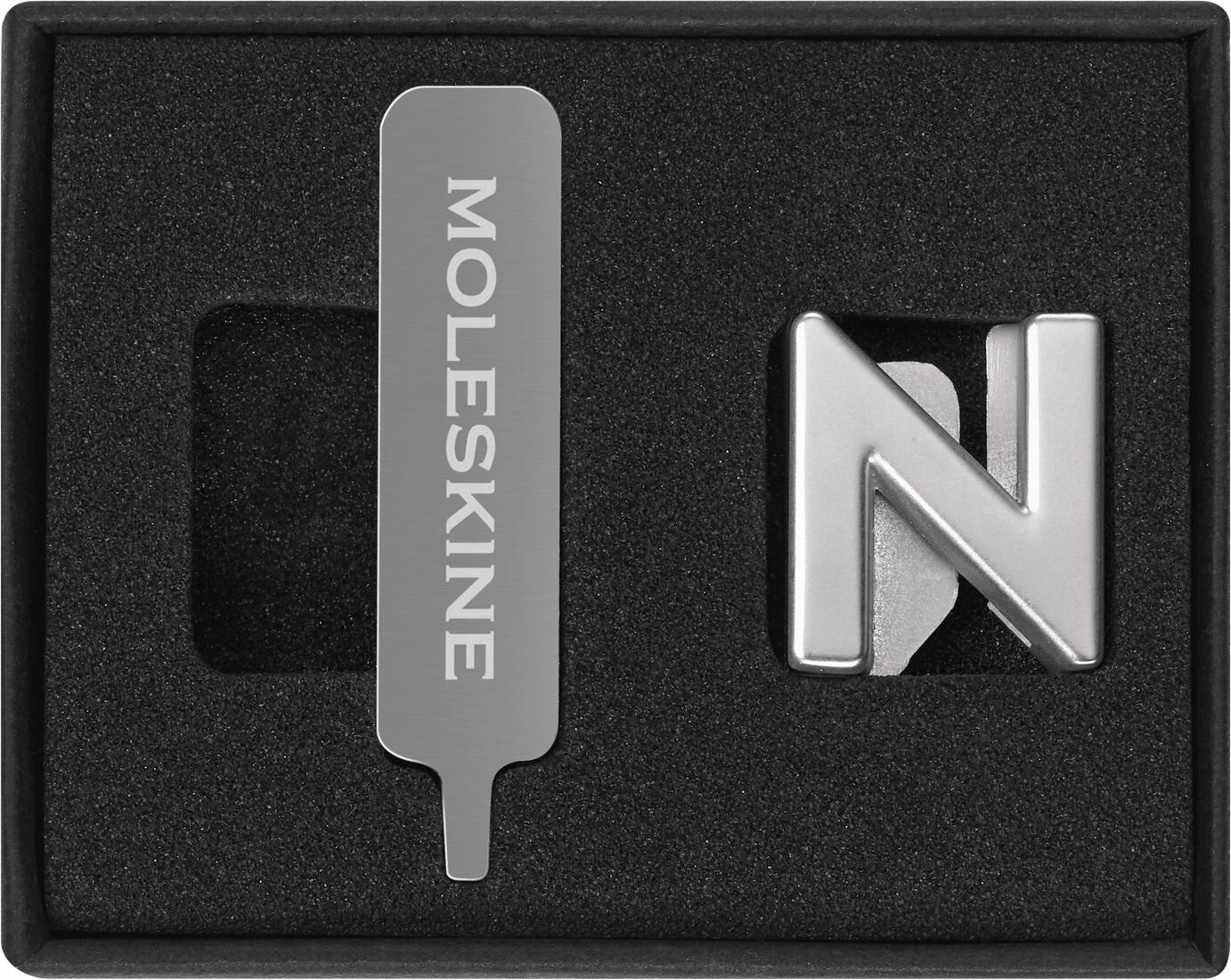 Шильдик-символ Moleskine Symbols PINS SILVER буква N серебристый
