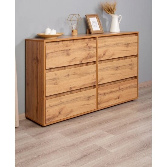 Комод Letta City New 6 ящиков Дуб Вотан 1402х827(h)х394