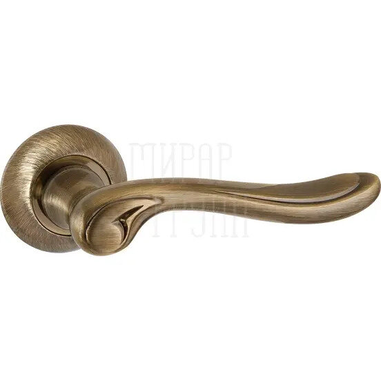 Дверная ручка Punto (Пунто) на круглой розетке "ONDA" TL зеленая бронза