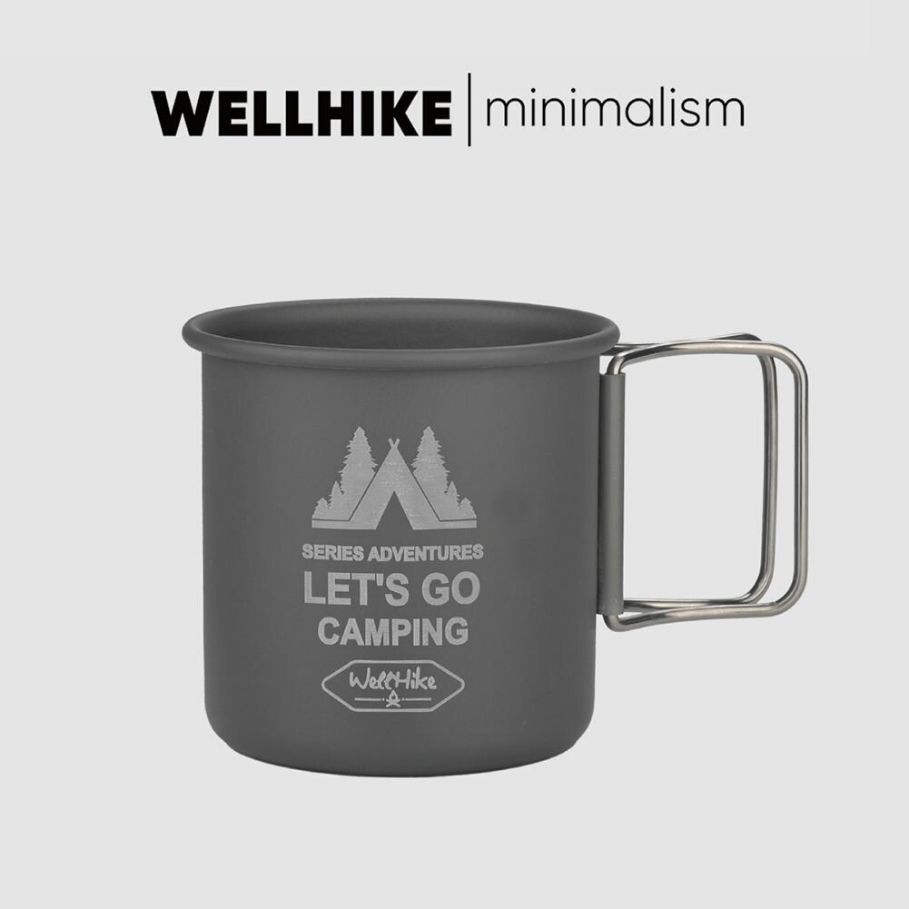 Портативная походная чашка для воды объемом 300 мл со складной ручкой, простая в использовании и хранении