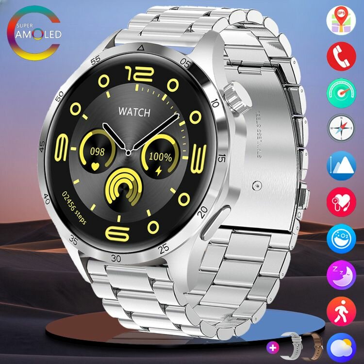 Умные часы Limited Edition 2024, Series 4 Pro Max, 2 ремешка, 46mm, черный