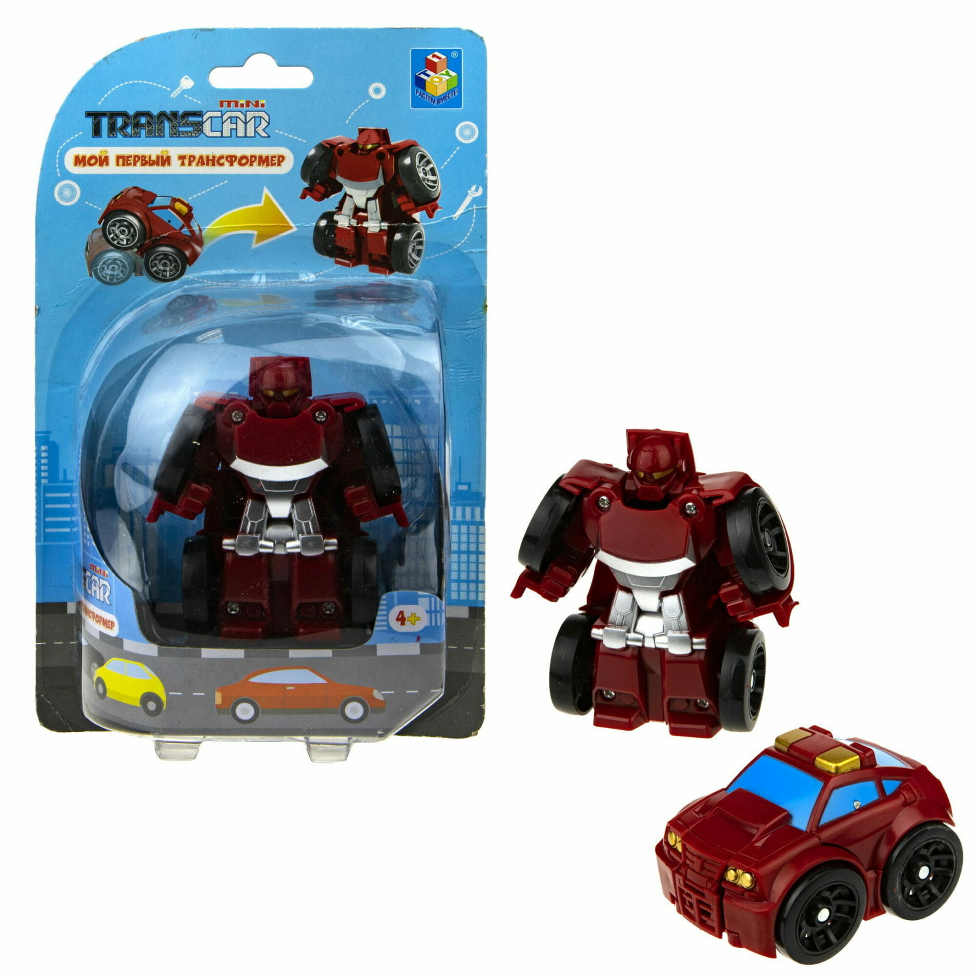 1TOY "Мой первый трансформер" Пожарный автомобиль, игрушки для мальчиков