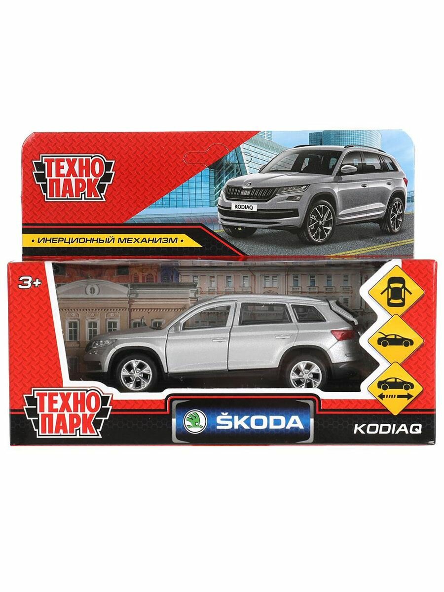 Машина Skoda Kodiaq 12 см серая матовая металл инерция Технопарк KODIAQ-12FIL-SR