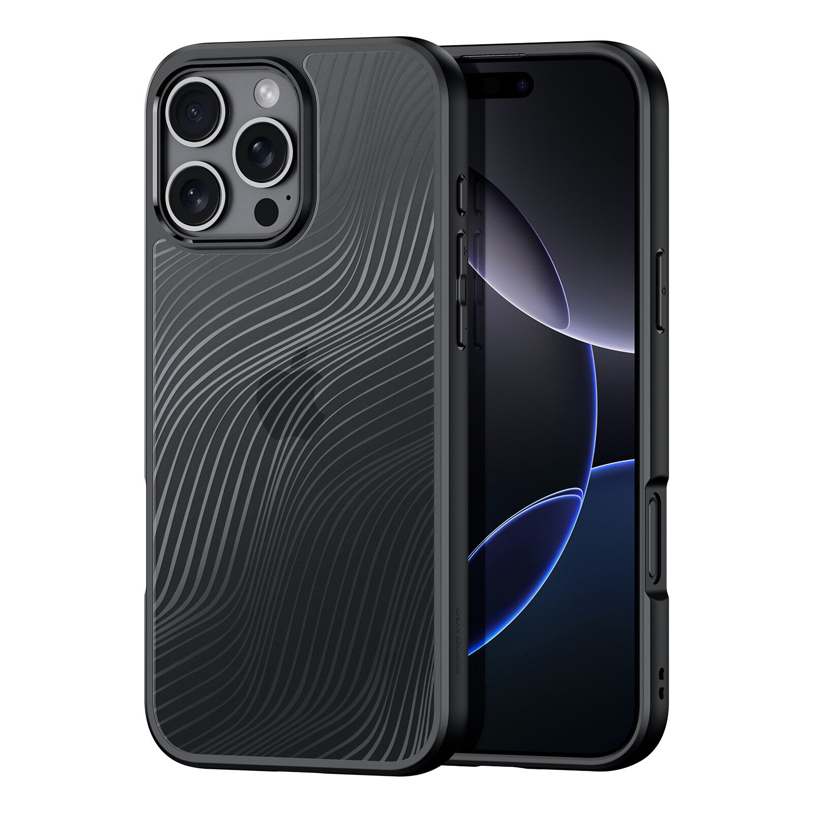 Чехол-накладка Dux Ducis для iPhone 16 Pro Max, Aimo series, акриловый с черным бортом и защитой камеры