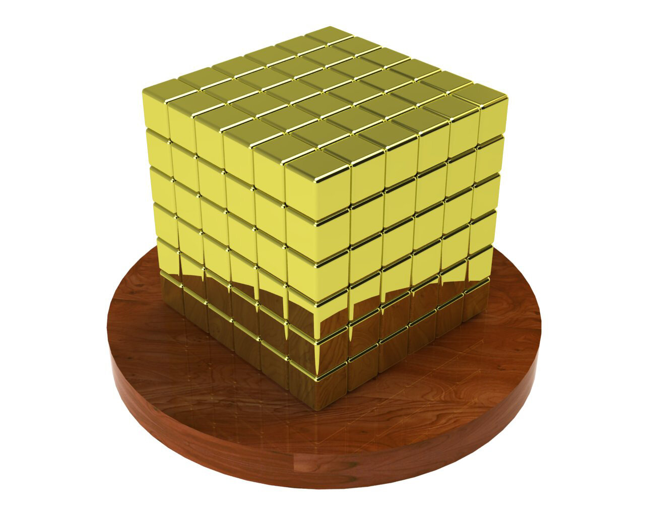 Магнитная головоломка "Неокуб" Тетракуб, золотой, 216 элементов, 6х6х6шт / Игрушка-антистресс