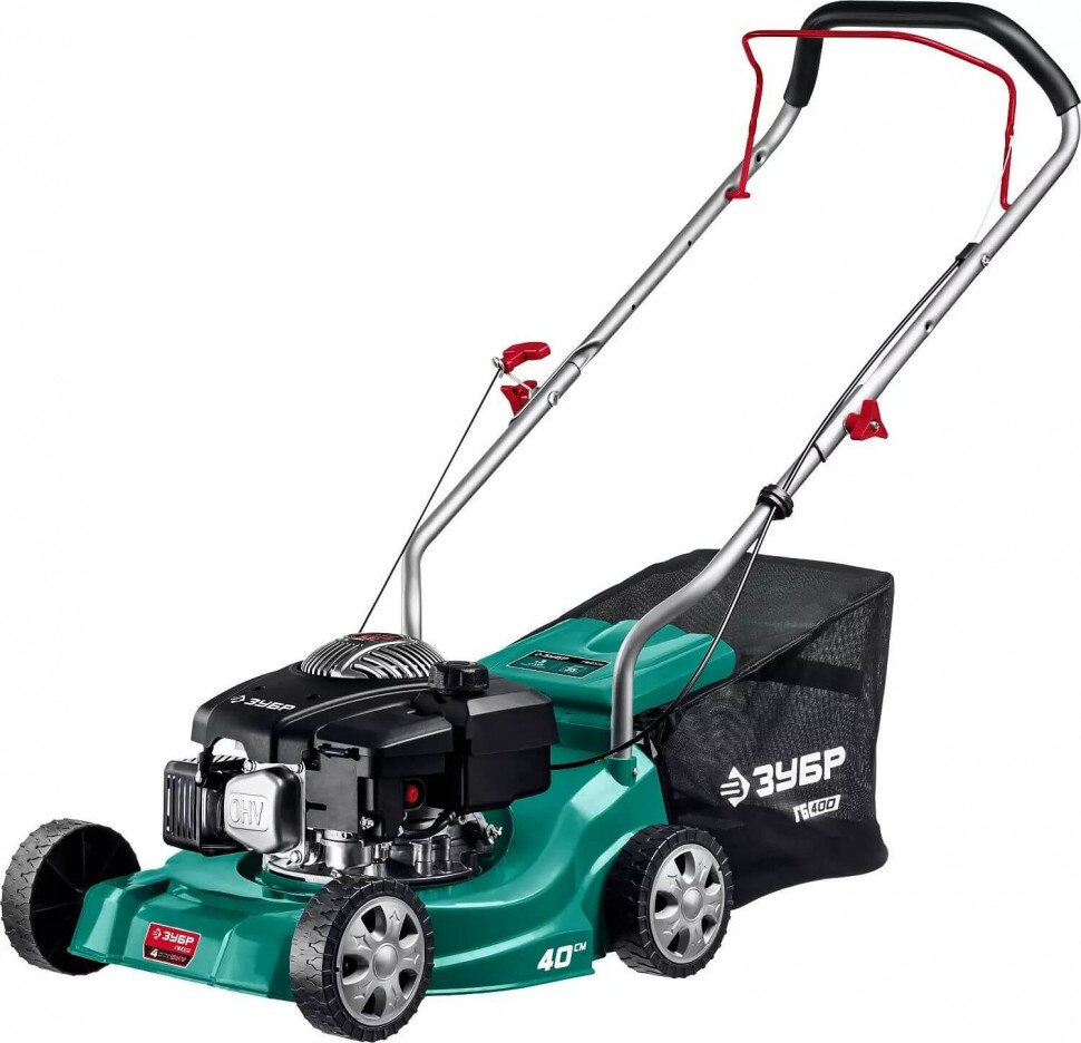 Газонокосилка бензиновая ГБ-400 Мастер, ЗУБР 2.6 кВт, 3.5 л. с, 400 мм.