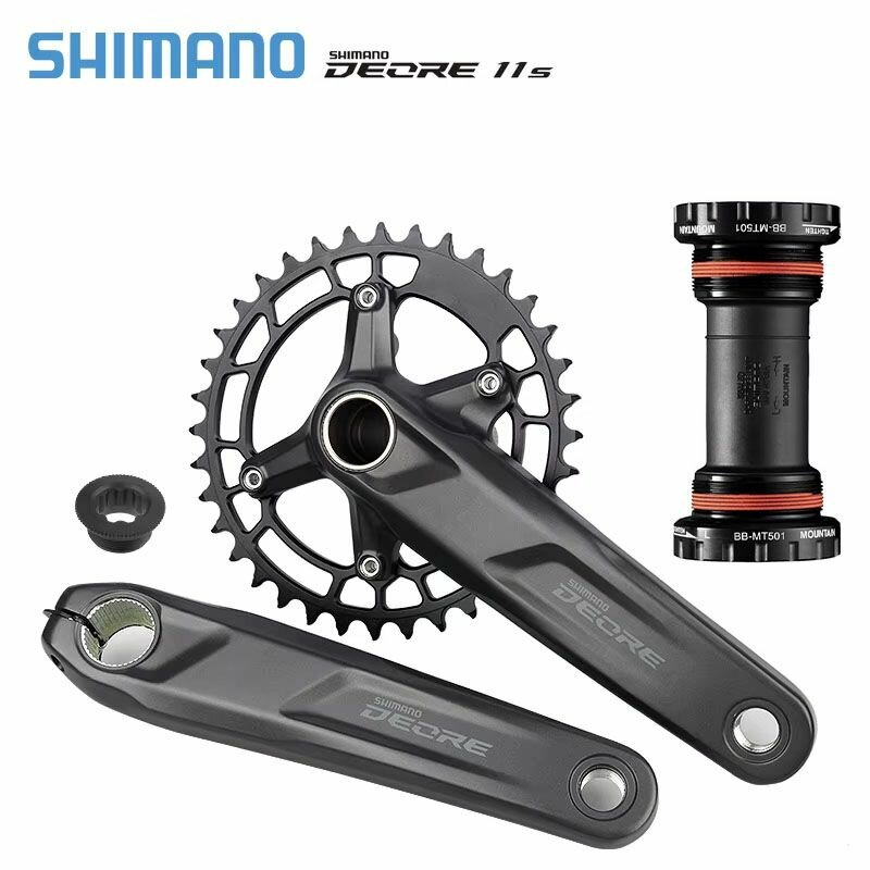 SHIMANO Deore, FC-M5100, шатун для горного велосипеда, скорость 1x11, 170 мм, 34 зуб, включая каретку MT501
