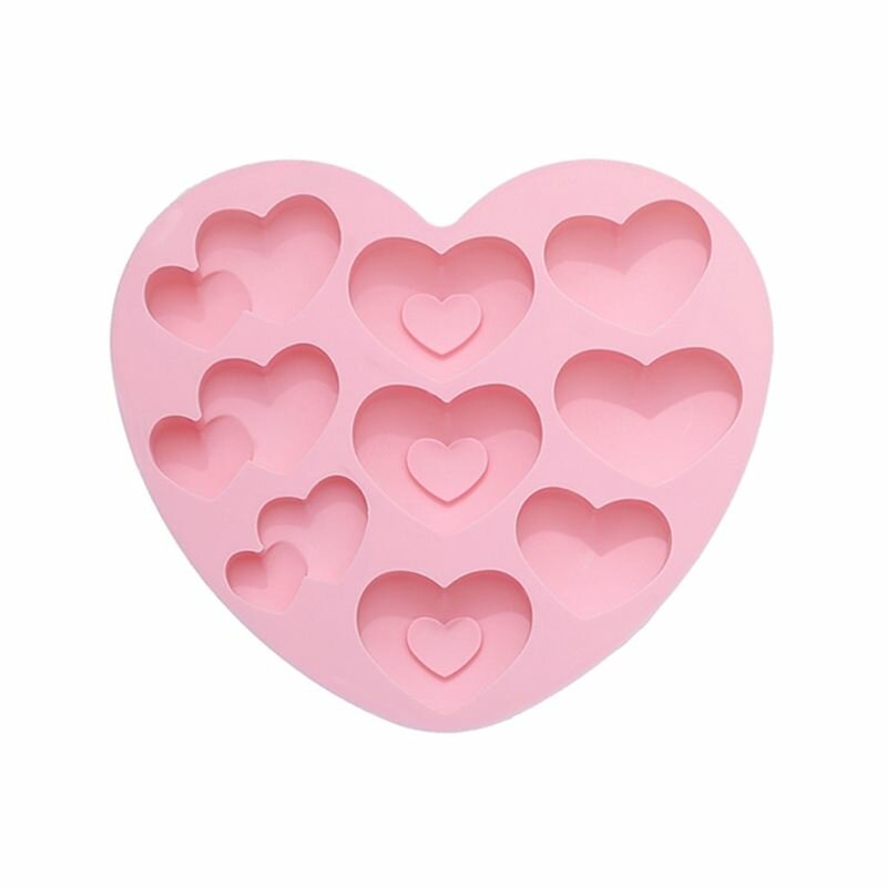 Молд, Форма из силикона для желе, пудинга, мусса и торта в форме сердца - розовая, 1 шт.
