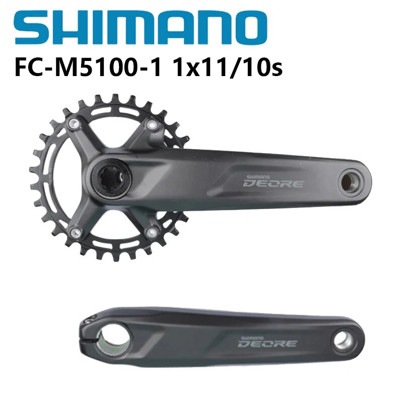 Шатуны Shimano Deore FC-M5100-1 алюминиевые 170/175 мм 30T/32T 1x11/10S 175 мм, 32 т, MT501 BSA