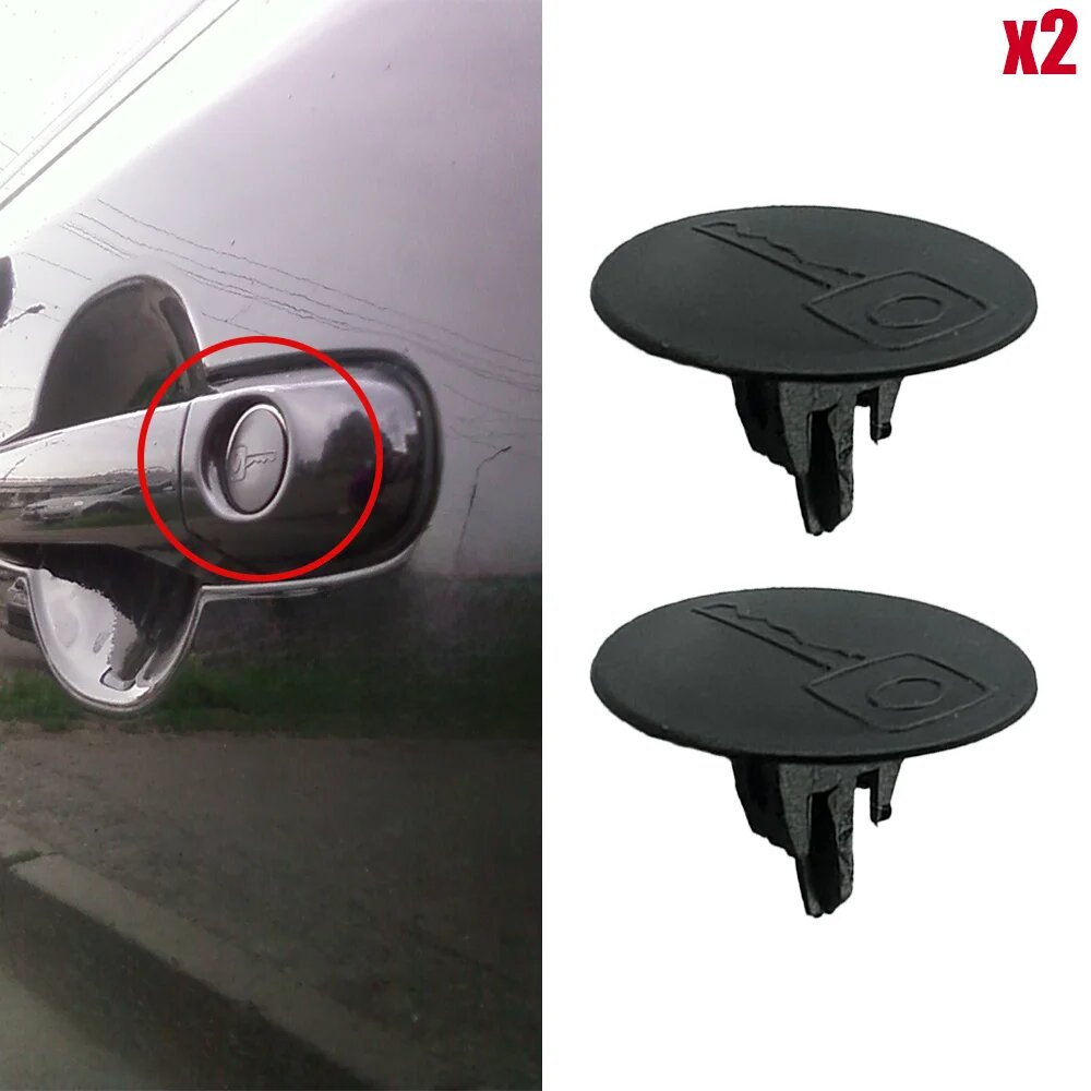 2x для Peugeot 301 (2012), 107 2005-2014 307 2001-2008, ручка двери автомобиля, задняя дверь, отверстие для ключа, зажим, защитная крышка, черный