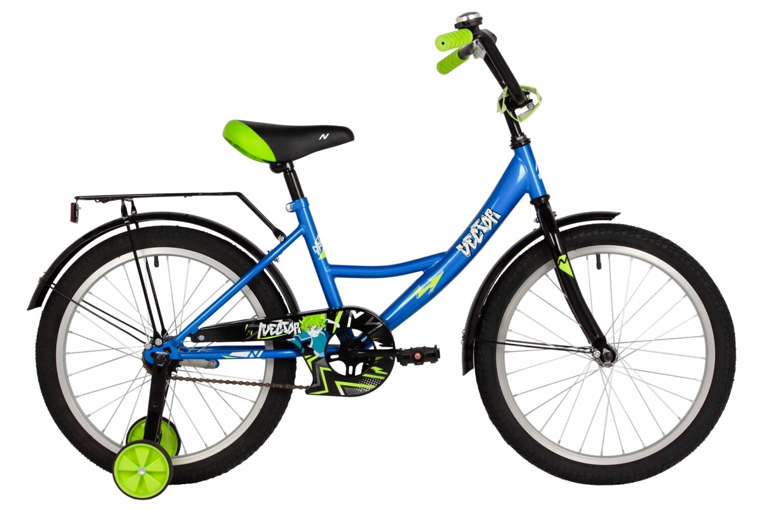 Велосипед Novatrack Vector 20 (2025), стальная рама, на рост 115-130 см, синий
