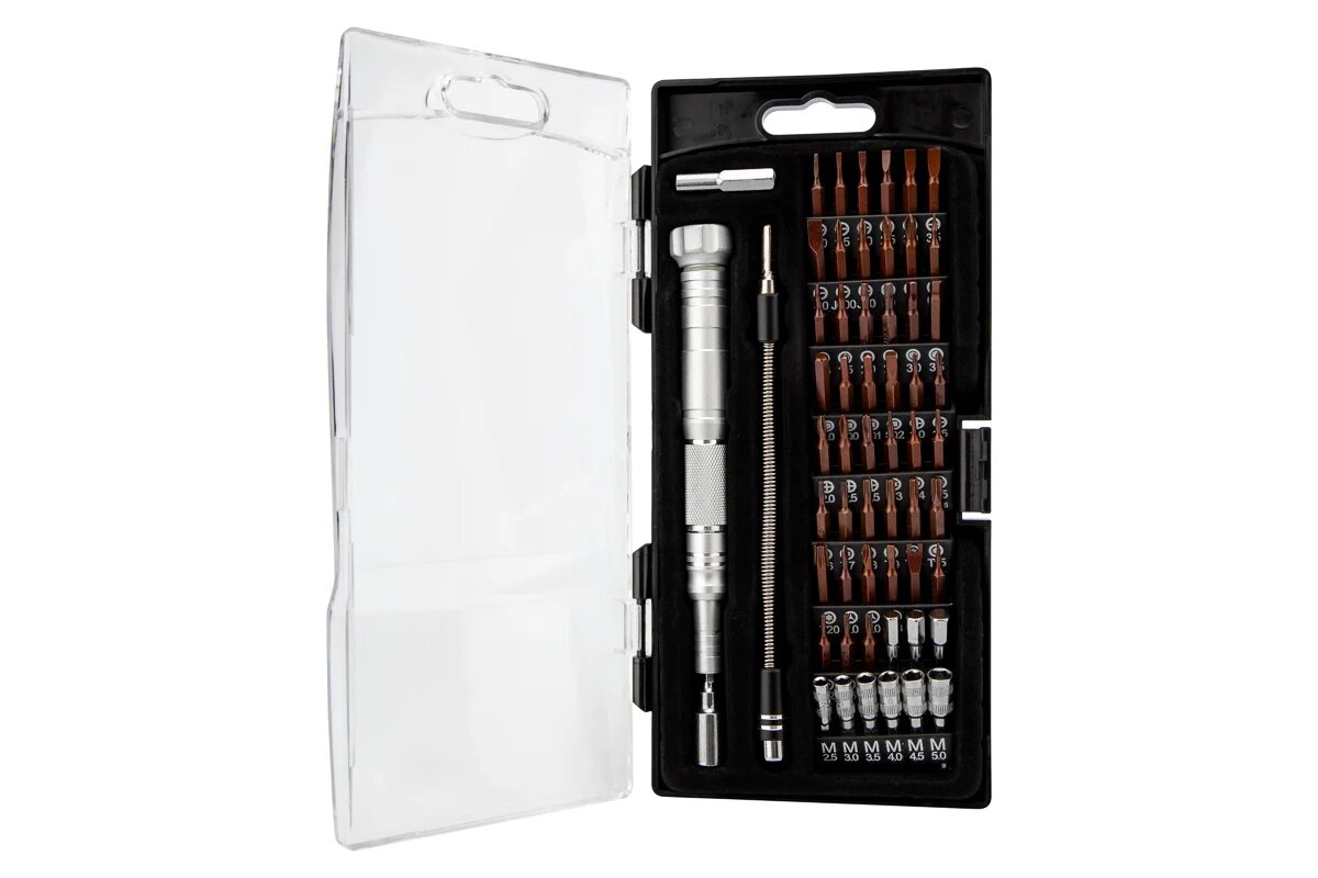 KRANZ Отвертка с битами для точных работ, сталь S2, набор 62 предмета KR-12-4774