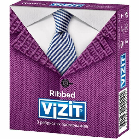 Визит Презервативы VIZIT Ribbed Ребристые 3 шт.