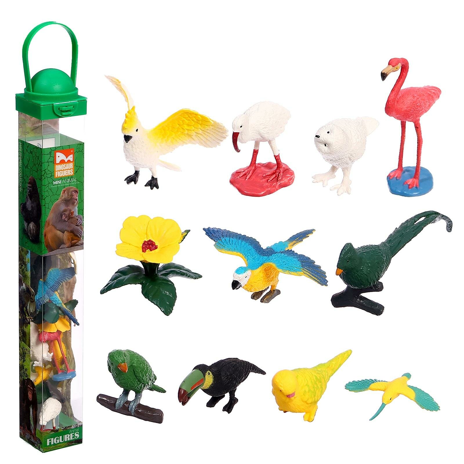 Набор животных "Птицы", 11 фигурок, пластик, от 3 лет, разноцветный