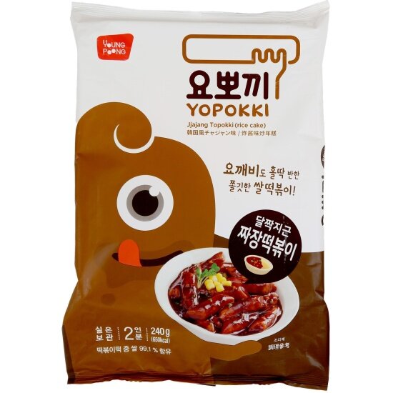 Токпокки Yopokki с соусом Чачжан (рисовые палочки с соусом) 240 г