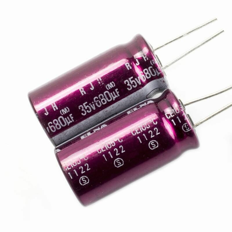 1 шт. Elna Конденсатор 35В-680мкФ (680uF-35V, -40+105C, 13x25мм)