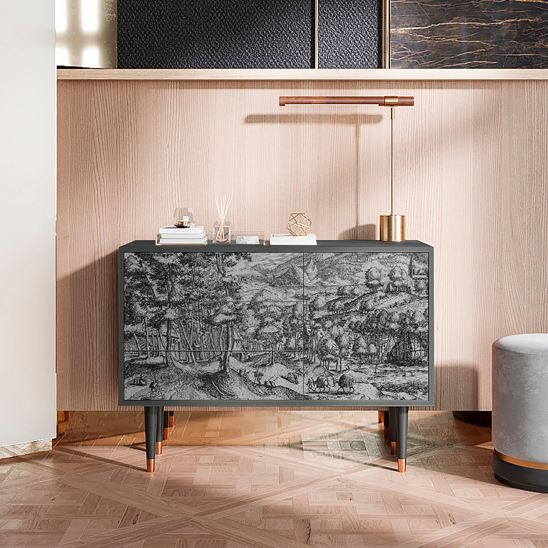 Комод - STORYZ - S3 Rusticorum by Pieter Breugel, Размер - 115 x 84 x 41 см, Цвет корпуса - , Антрацит