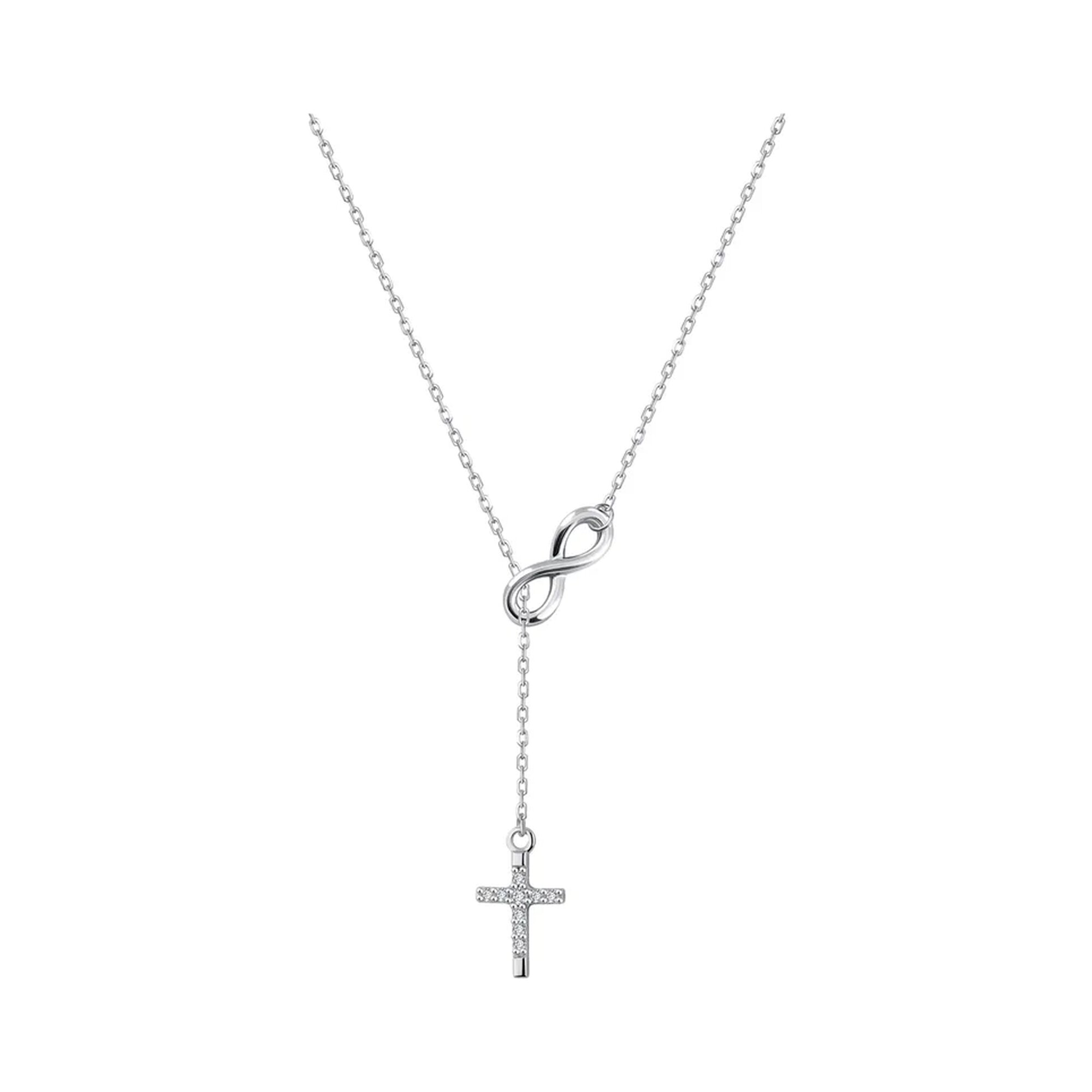 Колье Diamant online, серебро, 925 проба, родирование, фианит