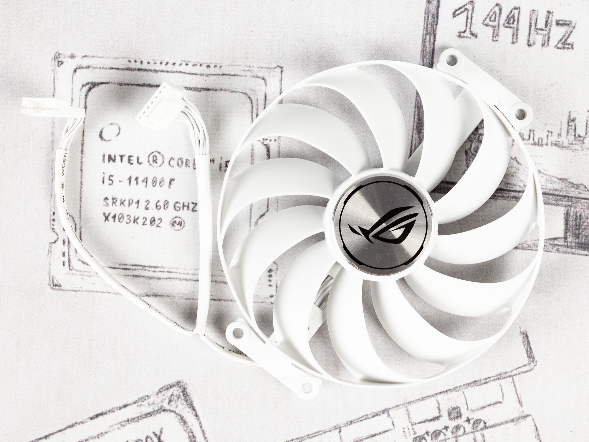 Вентилятор для видеокарты Asus ROG Strix White RTX 3070 3080 Ti 3090 ⌀95мм | №3